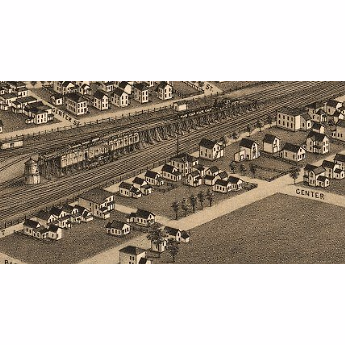 INFINITE PHOTOGRAPHS 1885 East Syracuse New York, Bird's Eye Map East Syracuse, N.Y. Published & Draw