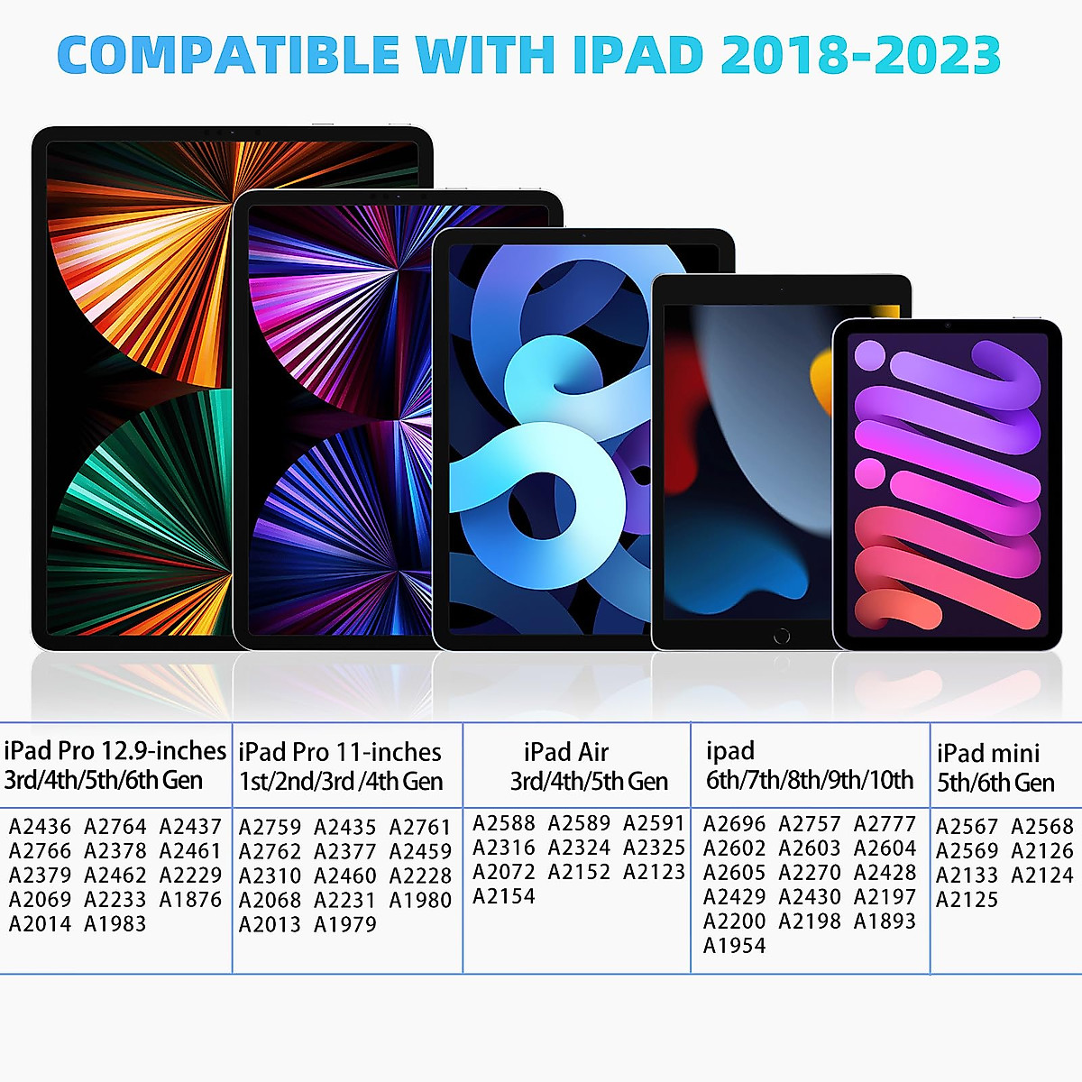 iPad Pencil (2 Pcs) with Palm Rejection, Stylus Pen for iPad with Tilt & Magnetic, Active Pencil Compatible with (2018-2022) Apple iPad Pro 11/12.9", iPad 6/7/8/9, iPad Mini 5/6, iPad Air 3/4/5