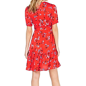 Jill Jill Stuart Women's Dress Bright A-Line Floral Ruffle Red 2