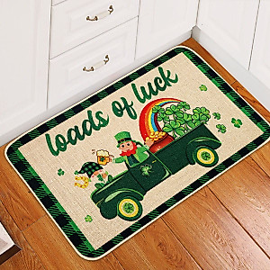 Tieshankao St Patricks Day Gnome Doormat Decorations-Shamrock Leprechaun Lucky Door mat Rug Irish Saint Patty's Decor for The Home Bathroom