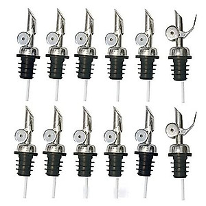 Weighted Stainless-Steel Flip Top Lid Liquor Wine Free Flow Bottle Pourer Dispenser Olive Oil Pour Spouts (48)