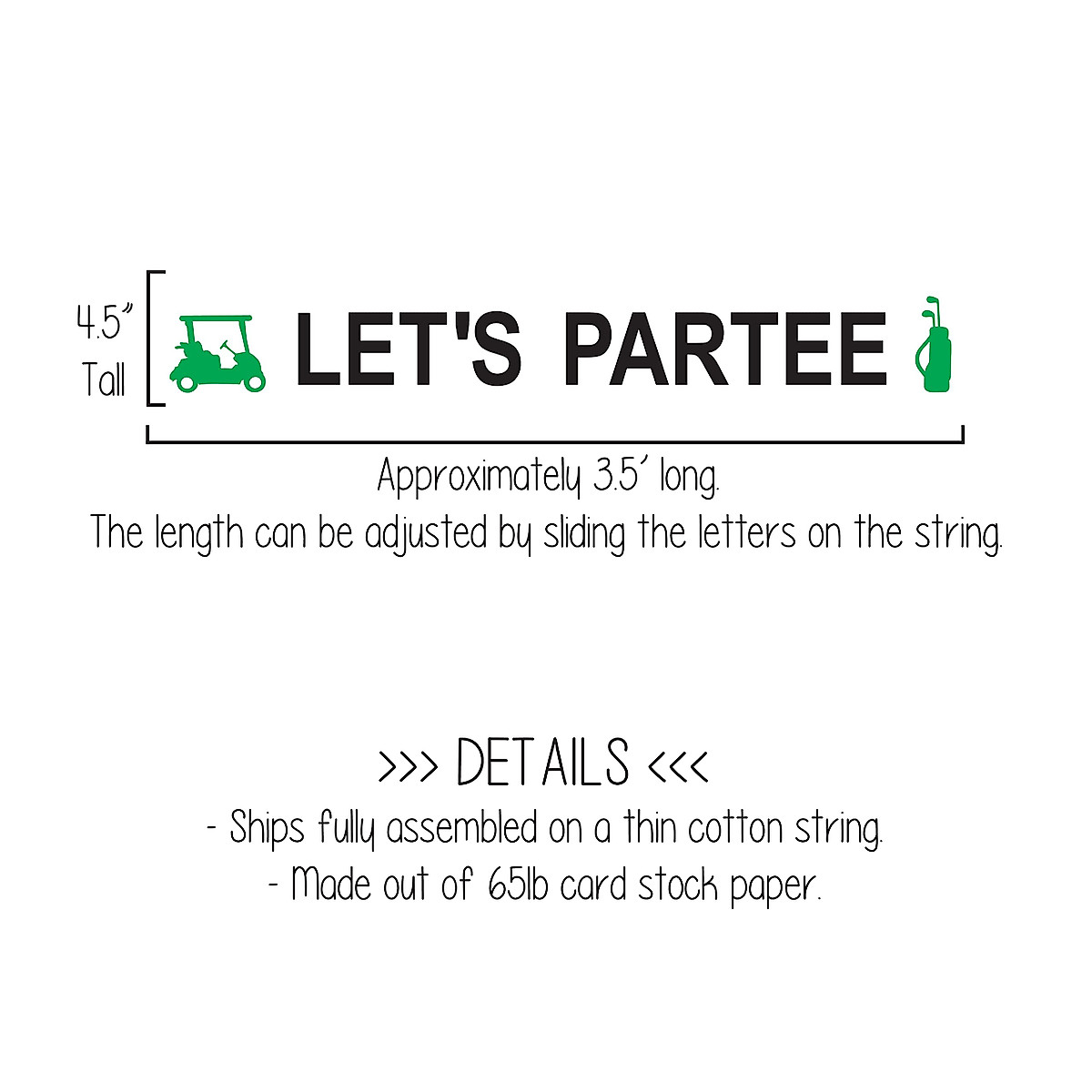 Let's Partee Golf Themed Banner Golf Birthday Decoration, Golf Party, Golf Banner, Golf Birthday Sign, Let's Par-Tee