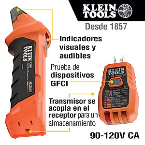 Klein Tools NCVT-4IR Non-Contact Volt Tester, 12-1000V AC Pen with IR Thermometer -22 to 482 deg F & Klein Tools ET310 AC Circuit Breaker Finder, Electric Tester with Integrated GFCI Outlet Tester