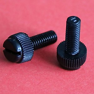 Black Nylon Plastic M6 x 20mm Thumb Screws Knurled + Slotted Thumb Screw 50pcs