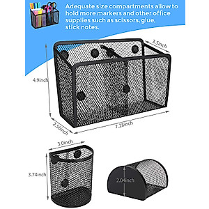VICNOVA Magnetic Pencil Holder, Metal Strong Magnet Pen Cup, Magnetic Marker Storage Basket Organizer to Hold Whiteboard Refrigerator Fridge Locker Accessories