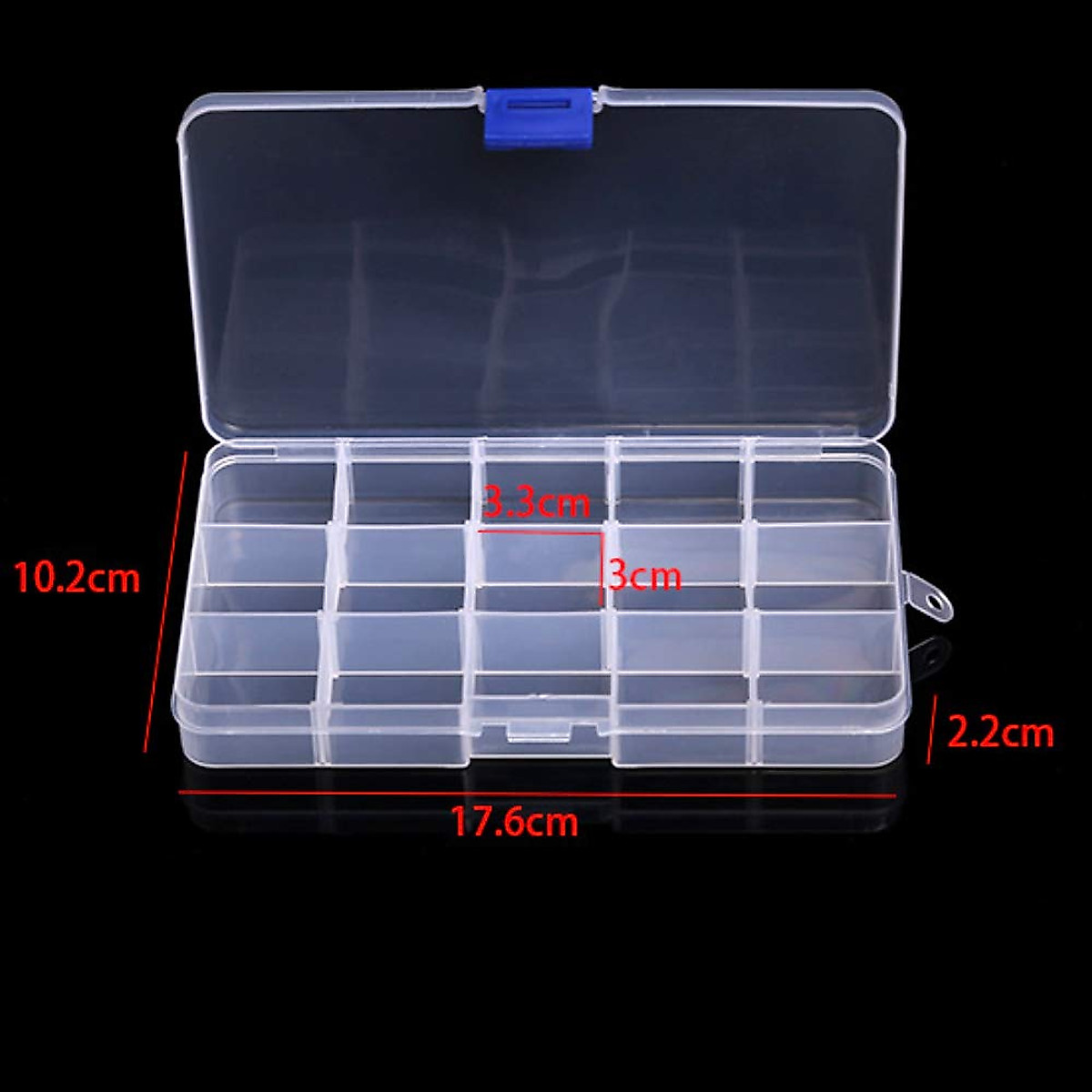 dalismotemp Plastic Organizer Container Storage Box Adjustable Divider 15 Grids Transparent Earrings Ear Stud Jewelry Storage Box Container Organizer White 1