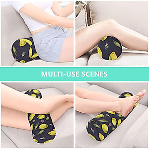 Vnurnrn Fresh Citrus Fruit Lemon Neck Support Pillow Round Neck Roll Bolster Cylinder Pillow Cervical Pillows Shoulder Pillow for Leg Knee Back Head Support for Study Work Men Women