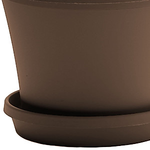 Bloem Terra Pot Round Planter: 16", Chocolate, (No Saucer Included) Matte Finish, Durable Resin, Traditional Style Pot, For Indoor and Outdoor Use, Gardening, 8 Gallon Capacity, Saucer Sold Separately