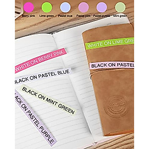 10 Pack, MarkDomain Label Tape Compatible Brother TZe TZ Laminated P Touch Label Maker Tape for PT D210 H110 D220 D410 D600, Black on White/Purple/Blue/Pink/Mint Green/Berry Pink/Lime Green