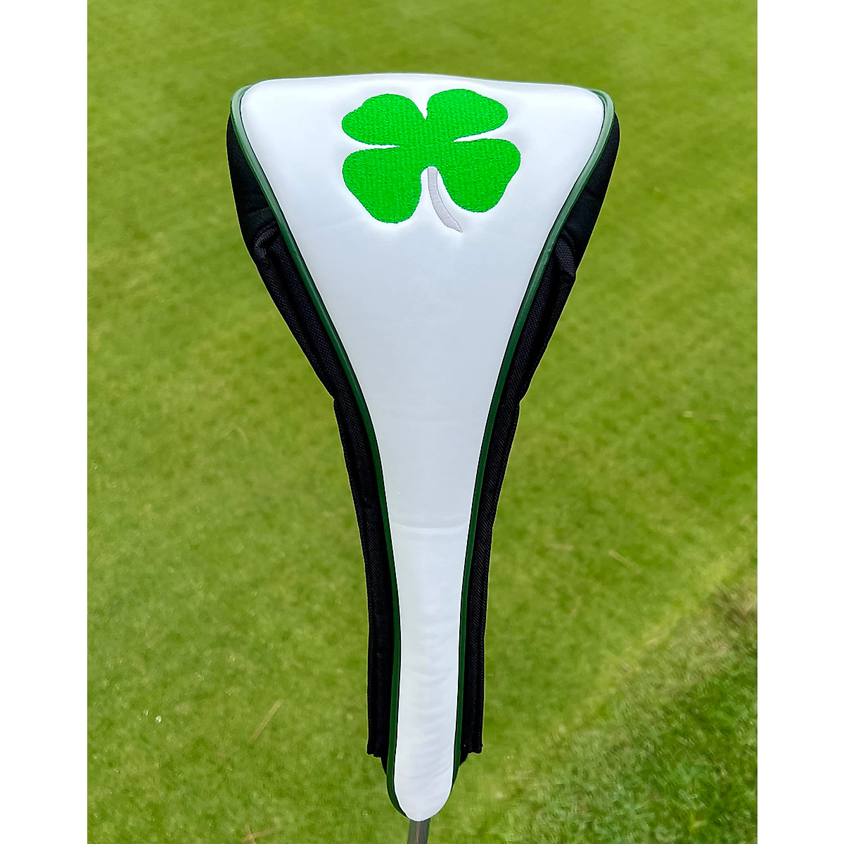 JP Lann Golf’s Lucky Irish Four Leaf Clover Celtic Shamrock Headcover for Drivers – Easy on-off Magnetic Closure - Premium Leather – Fits 460cc Drivers