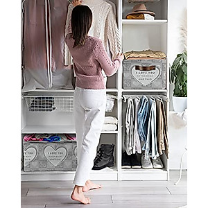 Large Capacity Storage Bins Valentine's Day I Love You to the Moon and Back Storage Cubes, Collapsible Storage Baskets for Organizing for Bedroom Living Room Shelves Home 15x11x9.5 In