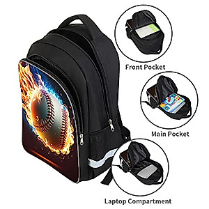 RTBBCKS Boys Backpack and Lunch Box,Set of 3 Unique Baseball Patterns Perfect for Kids