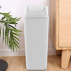 Uumitty 3.5 Gallons Plastic Trash Can, Kitchen Garbage Dustbin, Grey, 1 Pack
