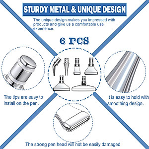 14PCS Diamond Painting Pen Accessories Tools Set, Exquisite Stainless Steel Metal Pen Tips, Ergonomic Diamond Art Drill Pen and 6 Painting Glue Clay, Comfort Grip and, Faster Drilling (14PCS-Blue)