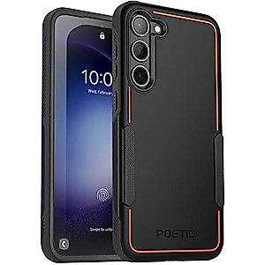 Poetic Neon Case for Samsung Galaxy S23 5G (6.2-inch) - Dual Layer, Slim, Shockproof, Anti-Fingerprint & Water Resistant - Black