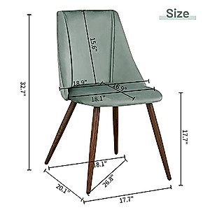 Wonder Comfort Velvet Modern Upholstered Side Dining Chair for Kitchen Living Room with Metal Legs, Green