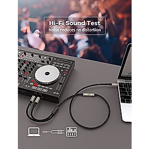 VIOY 3.5mm to Dual 1/4 Inch Audio Splitter Cable, Gold Plated 1/8" TRS Female to Dual Quarter Inch 6.35mm TS Mono Male Plug Braided Stereo Breakout Cable 35cm/13.8inch