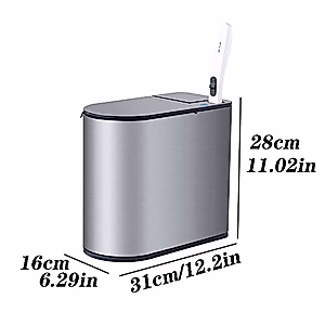 CANMNT Trash Can Intelligent Induction Trash Can Automatic Household Toilet Toilet with Lid Narrow Paper Basket Sandwich Trash Can Trash Can Wastebasket