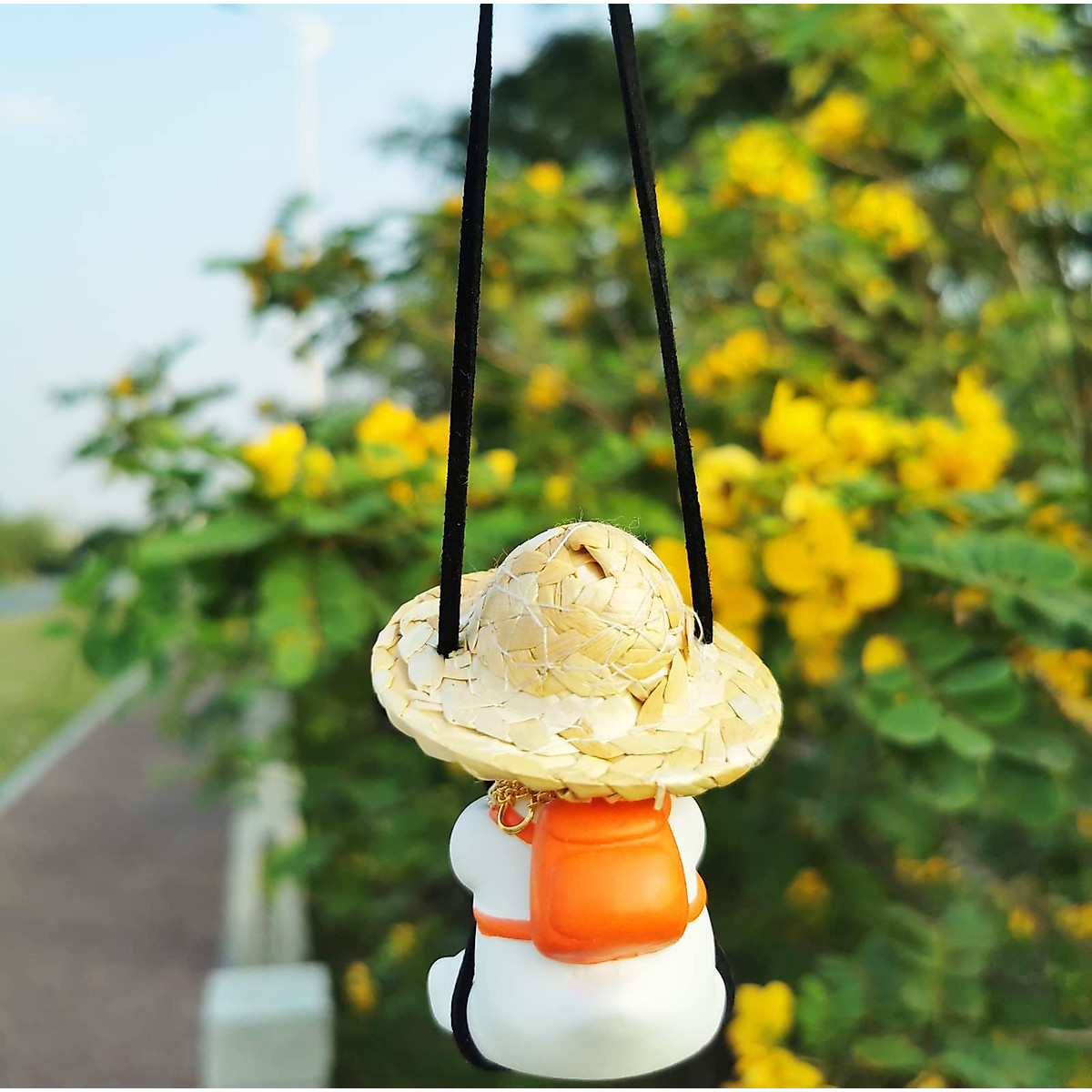 Qiwen Rear View Mirror Hanging Accessories of Swinging Duck Car Hanging Ornament Cute Car Accessories for Teens Men Women Car Mirror Hanging Accessories Truck Car Pendant Car Charm (Cool A)