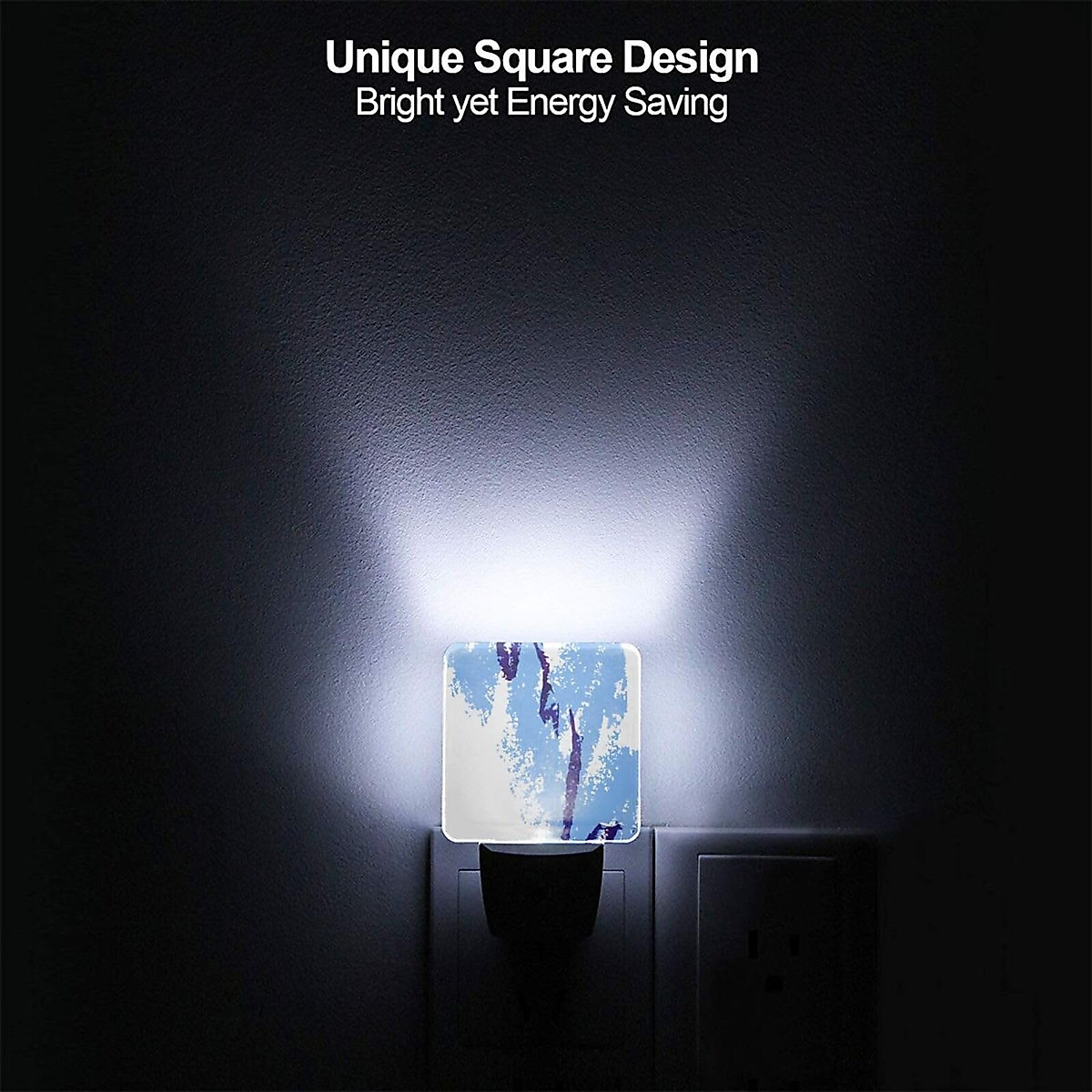 Delhiponics Graffiti Art Night Light Dusk to Dawn Smart Sensor,White Led Nightlight for Bedroom,Bathroom,Kitchen,Hallway,Stairs,Energy Efficient,Decor Desk Lamp