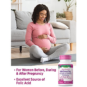 Prenatal Vitamins With Folic Acid | 60 Capsules | Non-GMO & Gluten Free Supplement | By Nature's Truth