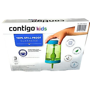 Contigo Spill-Proof Kids Tumbler, 3-Pack, Pink, Green, Aqua, Comes with Customized Bryant Supplies, LLC Pen,14 ounce
