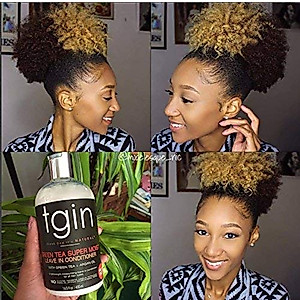 tgin Green Tea Super Moist Leave in Conditioner for Curly, Coily and Wavy Hair, with Argan Oil, Shea Butter and Green Tea, Moisturizes and Nourishes Dry Hair, 13 oz