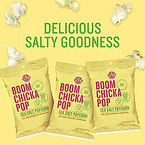 Angie's BOOMCHICKAPOP Sea Salt Popcorn, 0.6 oz. (Pack of 24)