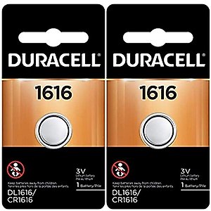Duracell 1616 DL1616 CR1616 DL1616B2PK Coin Cell Watch Battery 3.0 Volt Lithium, 2 Count (Pack of 1)