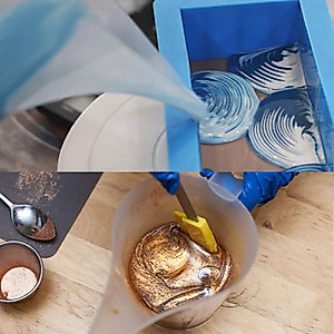 Vankcp 6 Pieces 1000ML/34Oz Funnel Pitcher Liquid Measuring Cup Set Pancake Batter Pitcher, Measure Fill for Soap Making, Filling Muffin Salt Shakers Spice Jars Watering Funnel for Plants (6 Pack)