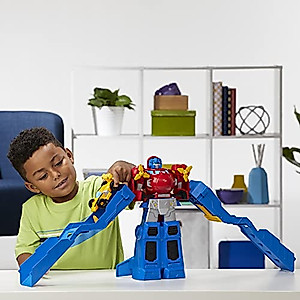 Transformers Optimus Prime Jumbo Jet Wing Racer Playset with 4.5-inch Bumblebee Racecar Action Figure Converting Toys, Ages 3 and Up, 15-inch