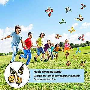 20 Pieces Magic Flying Butterfly Rubber Band Powered Wind up Butterfly Toy for Surprise Book Romantic Fairy Flying Toys for Christmas Party Playing Birthday Anniversary Wedding Christmas Surprise