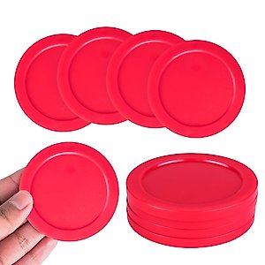 Home Air Hockey Red Replacement 2.5" Pucks for Game Tables, Equipment, Accessories (4 Pack)