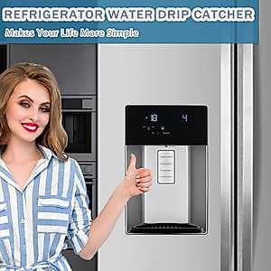 ZHOUYIYI Refrigerator Drip Catcher Tray, Non-slip Cuttable fridge water Dispenser Drip Tray,Fridge Spills Silicone Water Pad Catch Basin for Ge,Whirlpool,Samsung Refrigerator Water& Ice Dispenser
