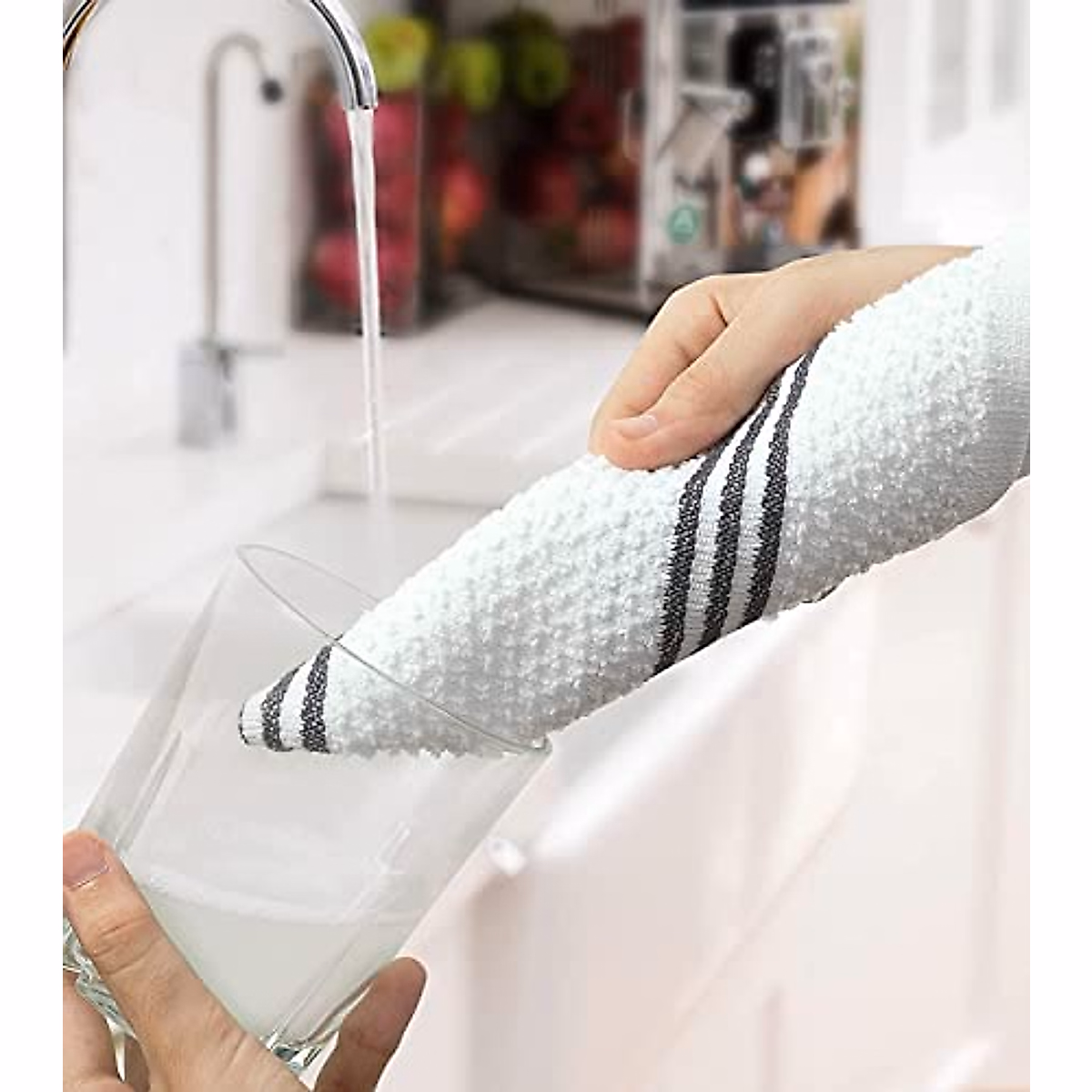 Oakias Terry Dish Cloths Grey (12 Pack, 12 x 12 Inches) – Cotton Dish Towels – Highly Absorbent & Quick Drying Kitchen Towels – Pop Corn Style…