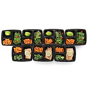 Meal Prep Haven 3 Compartment Airtight Lid Food Containers, 32 oz, Multicolored