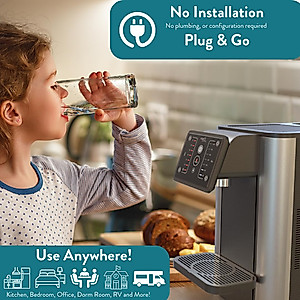 Aqua Optima AUR002 Improved Quick Heating Hot Water Dispenser, Water Cooler, Electric Kettle, Countertop Water Filter, 7 Temperatures, Dispenses Cold Water, Zero Installation, Includes 1 Filter