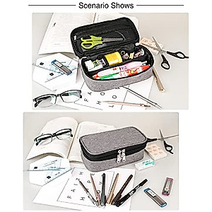 Pencil Pen Case Big Capacity Stationery Organizer Bag School College Office Large 2 Layer Pencil Pouch Pencil Pen Box With Compartment