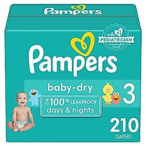 Diapers Size 3, 210 Count - Pampers Baby Dry Disposable Baby Diapers (Packaging & Prints May Vary)