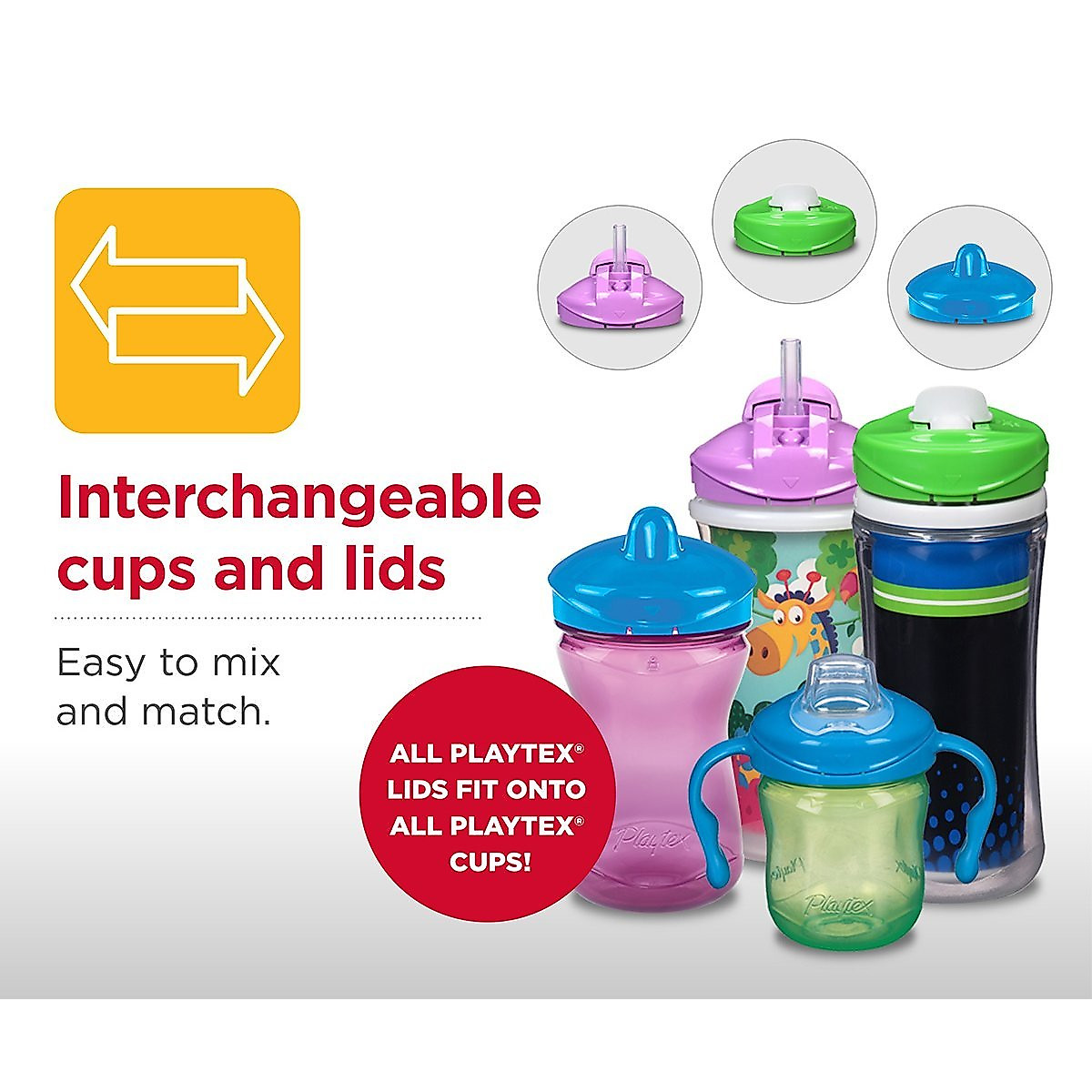 Playtex Sipsters Stage 3 Spill-Proof, Leak-Proof, Break-Proof Insulated Spout Sippy Cups for Boys - 9 Ounce - 2 Count