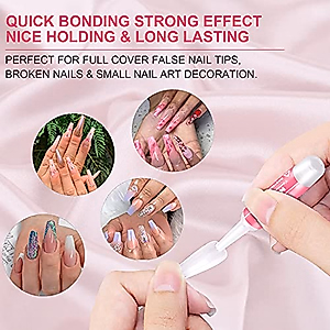 Nail Glue, MEKK Nail Glue for Acrylic Nails, Long Lasting Professional Nail Tip Glue for Press on Nails, Super Bond for Acrylic Nails Adhesive Nail Glue for False Nail Tips 0.07OZ/PCS(12PCS)