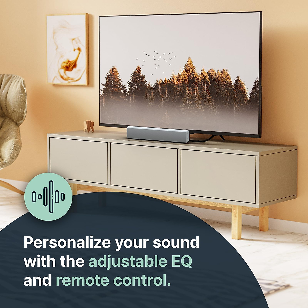 Majority 15 Inch White Soundbar for TV, Bluetooth Sound Bar 50 Watts, Home Audio Speaker, Small PC Soundbar Speaker | AUX, RCA, Optical, USB | Gaming, Music, Movies | Bowfell