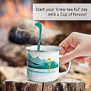 OTOTO Cup of Nessie, Baby Nessie Tea Infuser Mug - Tea Cup with Infuser Set - BPA-free Dinosaur Tea Mug with Infusers for Loose Tea - Tea Cup and Strainer