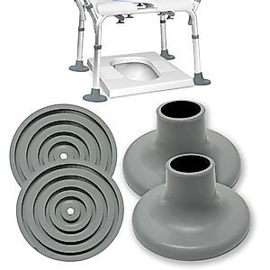 Toilet Chair Safety Replacement Feet, Shower Stools and Transfer Bench Anti-Slip Cap Mat for Elderly Disable,4 Pcs(1-1/8")