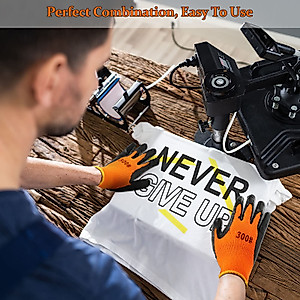 Honeydak 2 Pairs Heat Resistant Gloves Heat Transfer Gloves for Sublimation with 2 Rolls High Temperature Thermal Tape