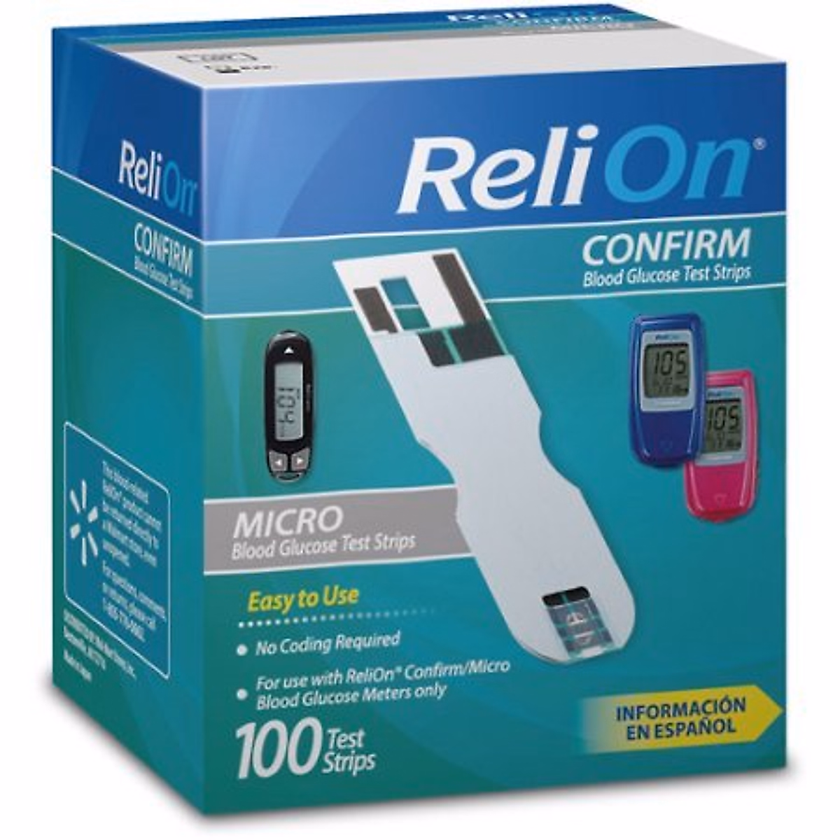 ReliOn Confirm/micro Blood Glucose Test Strips 100 count /Model: 712100