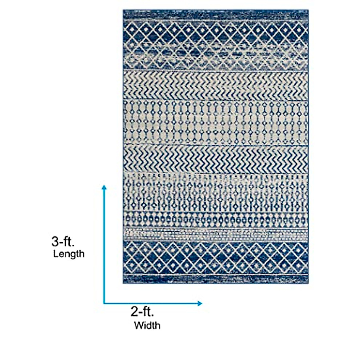 Artistic Weavers Chester Boho Moroccan Area Rug 2' x 3', Royal Blue