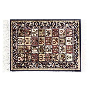 Set of 4 Dollhouse Rugs, Miniature Doll House Accessory, 6x4 Carpets, Rectangle, Kids Toy Furniture Carpeting Decor