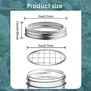 10 Pack Mason Jar Flower Frog Lid Mason Grid Flower Organizer Lid Insert for Valentine's Day Home Kitchen Office Regular Mouth Mason Canning Jars Accessories, 70 mm