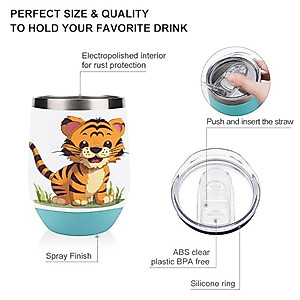WYUSPGK 304 Stainless Steel Insulated Cup, Spotted Tiger Print Smooth Rim, Durable & Reusable - Perfect for Office, Home, And Travel